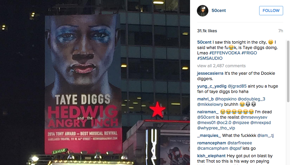 50 Cent Roasts Taye Diggs For His Hedwig and the Angry Inch Drag ...